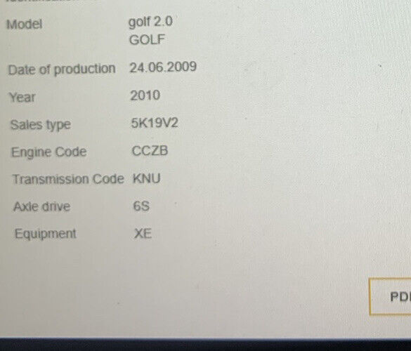 GOLF GTI Mk6 KNU GEARBOX 6SPEED MANUAL AUTO START/STOP - Vags Spares