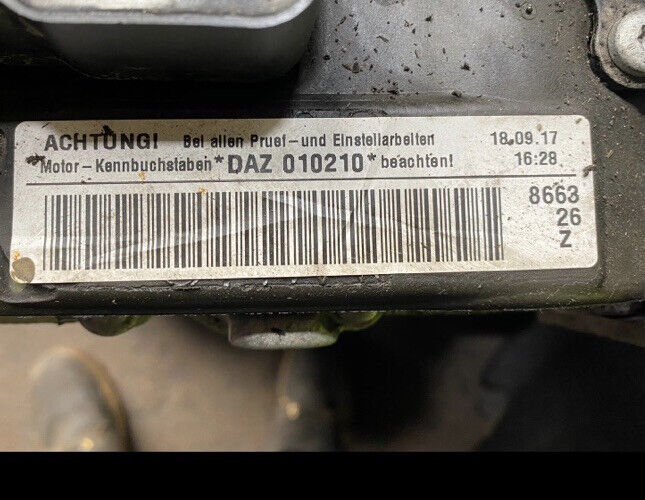 AUDI RS3 DAZA ENGINE COMPLETE WITH WARRANTY 2017 LOW MILES - Vags Spares